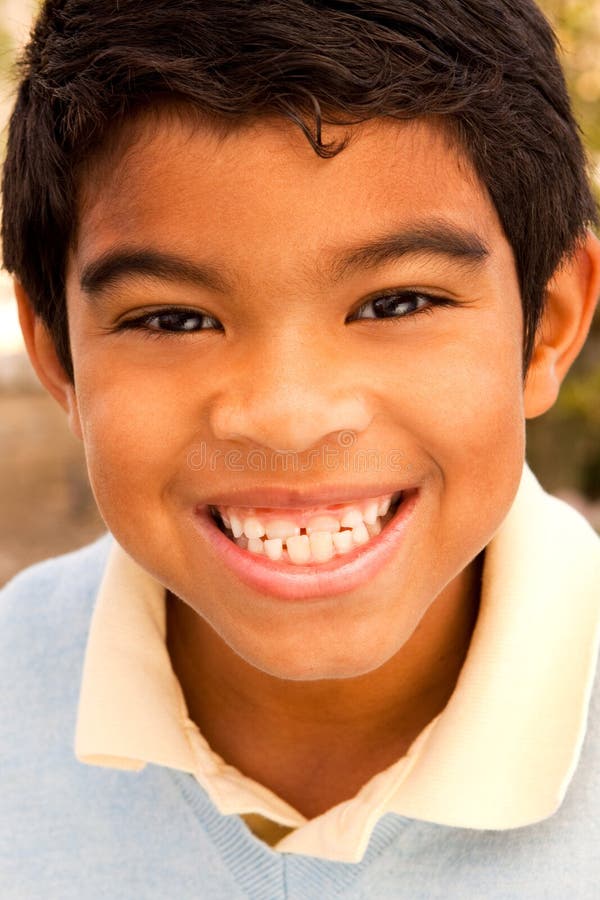 Cute Young Boy Laughing and Smiling. Stock Photo - Image of biracial ...