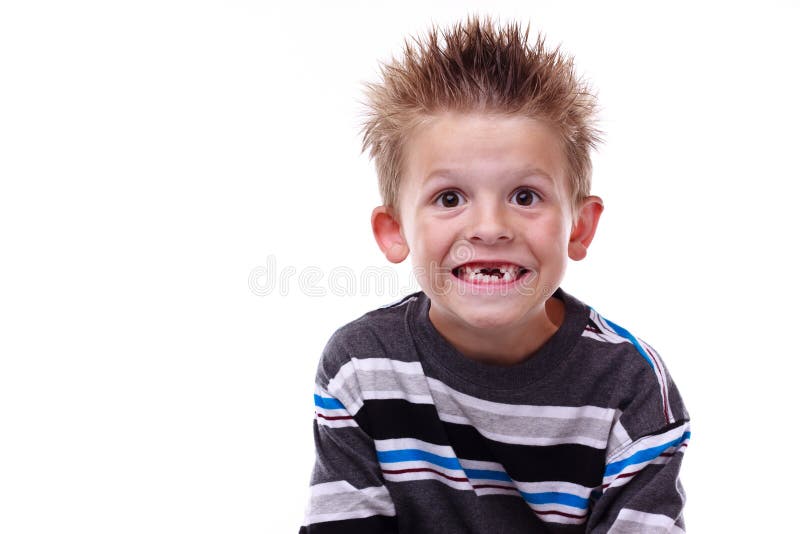 Cute Young Boy Smiling and Missing Teeth Stock Image - Image of face ...
