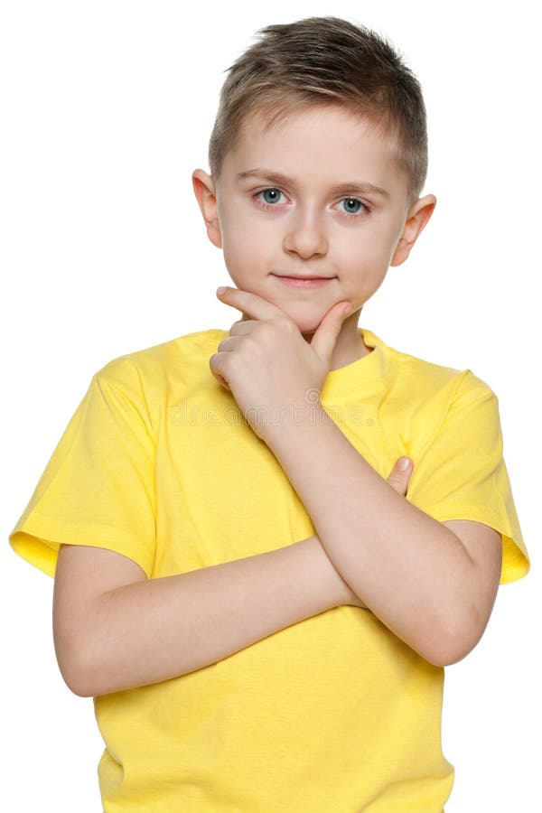 Cute confident little boy stock image. Image of alone - 61575145