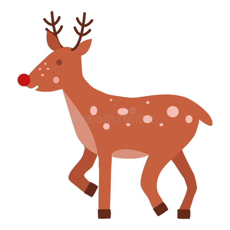 Cute Young Cartoon Deer Flat Vector Illustration Stock Vector ...