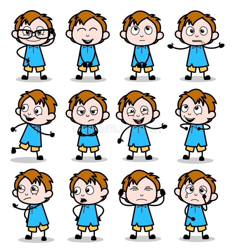 Comic Cute Office Guy - Set of Concepts Vector Illustrations Stock ...