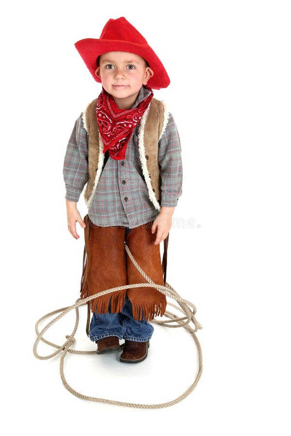 Cute Young Cowboy Toddler Playing in Tangled Rope Stock Image - Image ...
