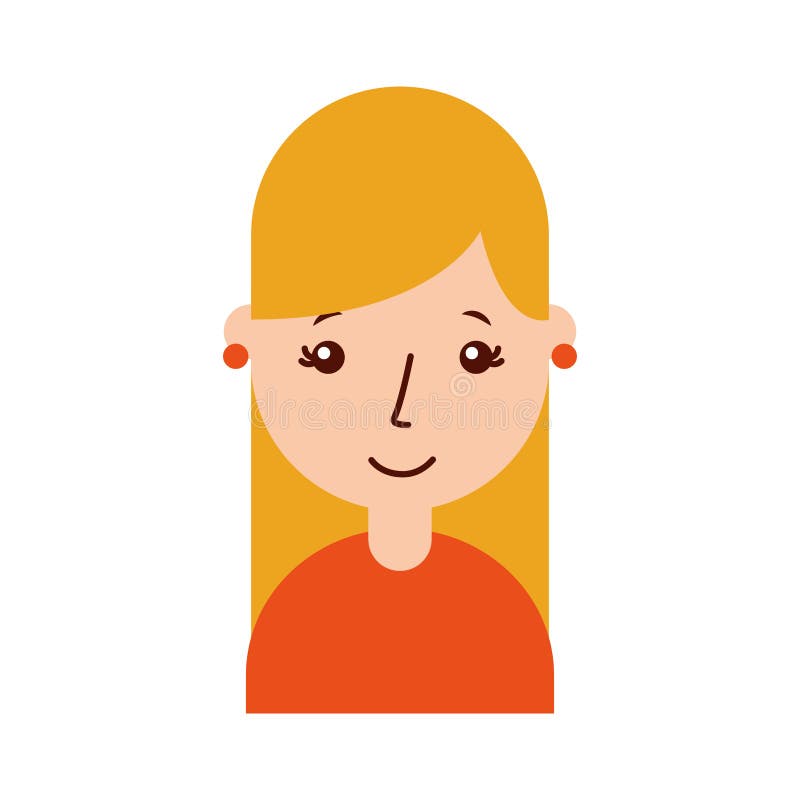 Cute Young Girl Avatar Character Stock Vector - Illustration of simple ...