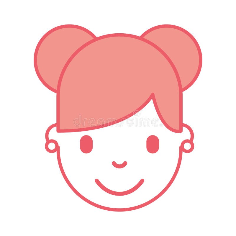 Cute Young Girl Head Avatar Character Stock Vector - Illustration of ...