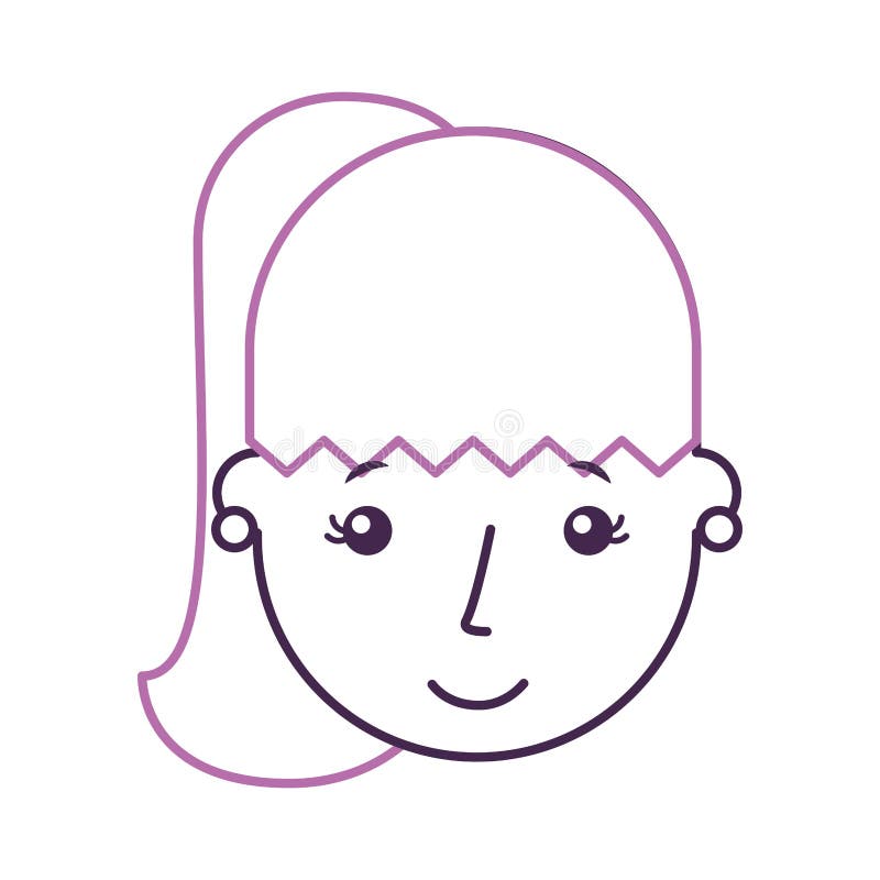 Cute Young Girl Head Avatar Character Stock Vector - Illustration of ...