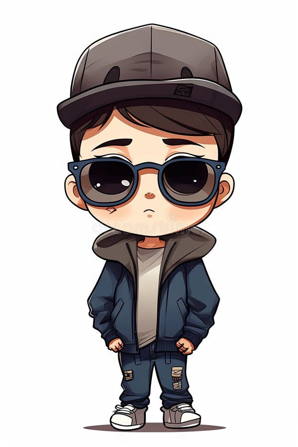 Cute Young Man in Cartoon Style Isolated on White Background Stock ...