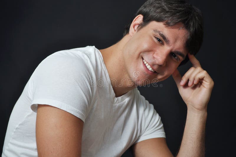 Cute young man smiling stock image. Image of young, handsome - 17997055