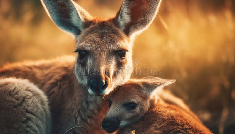 Cute Young Marsupial Looking at Camera Outdoors Generated by AI Stock ...