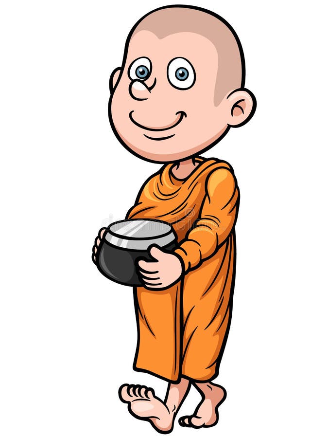 Cute young monk stock vector. Illustration of clothing - 38262060