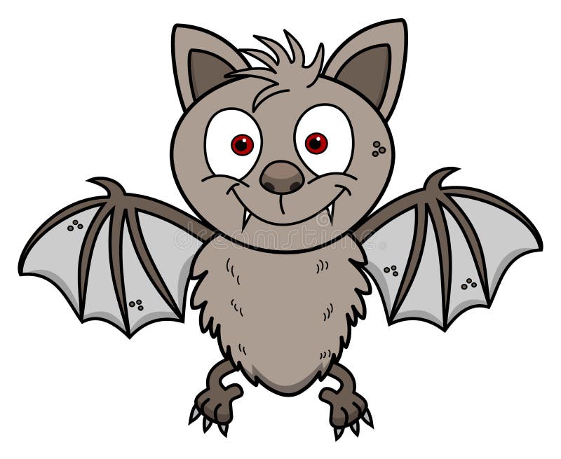 A cute young smiling bat stock vector. Illustration of flight - 53978389
