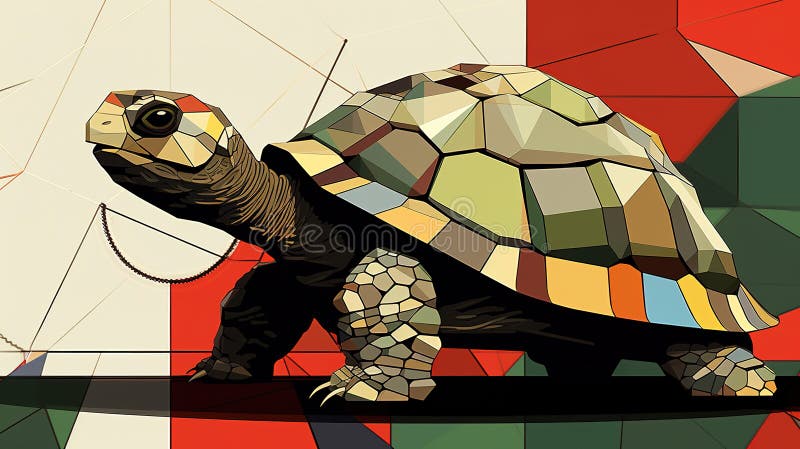 Cute Young Turtle in a Modern Abstract Polygonal Design, Ai Generated ...