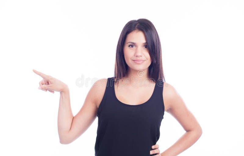 Girl Pointing To Top Right Hand Stock Photos - Free & Royalty-Free ...