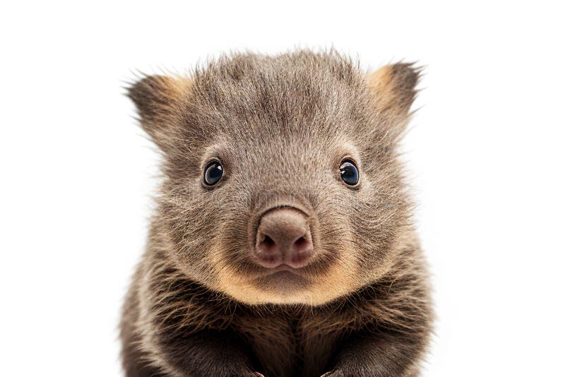 Cute Young Wombat Looking at Camera. Head Close-up Portrait of Young ...