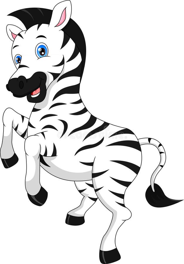 Cute zebra cartoon stock vector. Illustration of hoof - 47136019