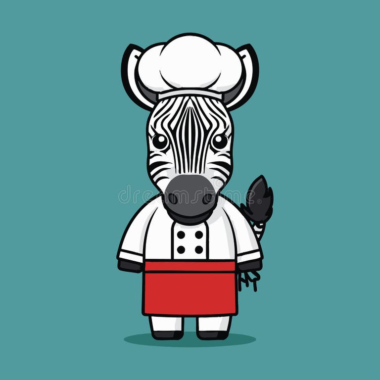 A Cute Zebra in a Chef Costume Stock Vector - Illustration of animal ...