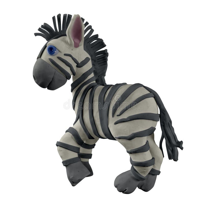 Funny Zebra, Handmade with Clay Stock Illustration - Illustration of ...