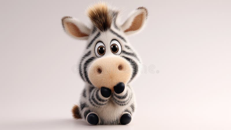 Cute Zebra Soft Fur Big Eyes White Background Stock Photos - Free ...