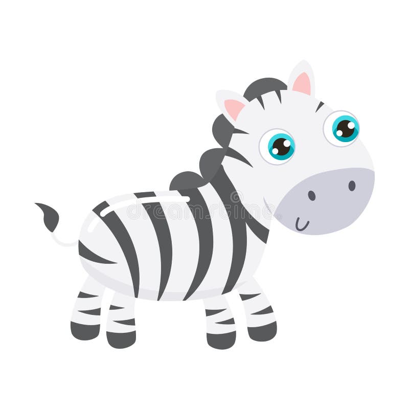 Cute Zebra Vector Illustration. Stock Illustration - Illustration of ...