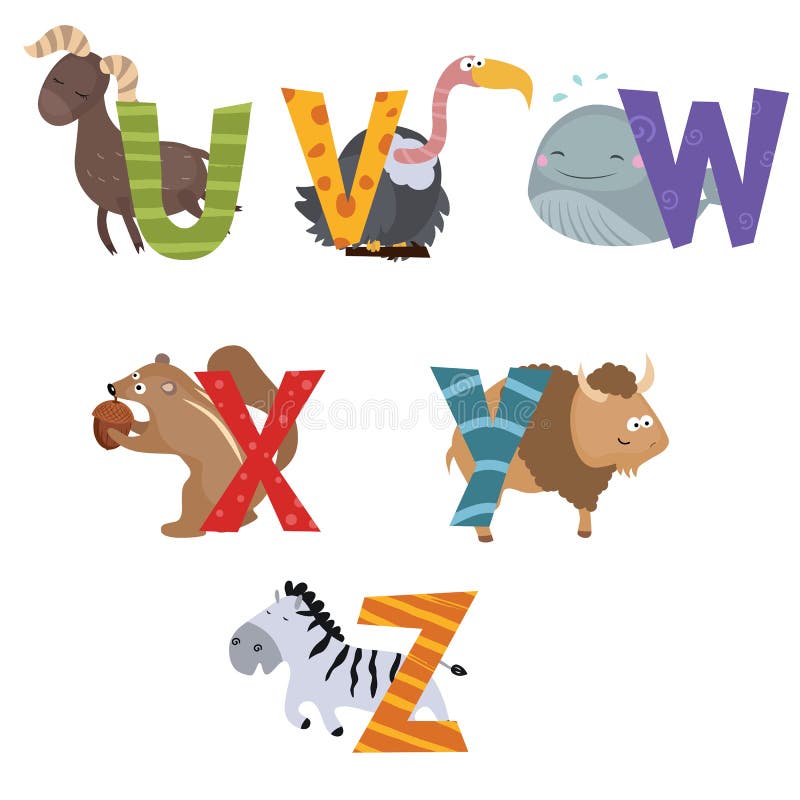 Cute zoo alphabet stock vector. Illustration of comic - 78018398