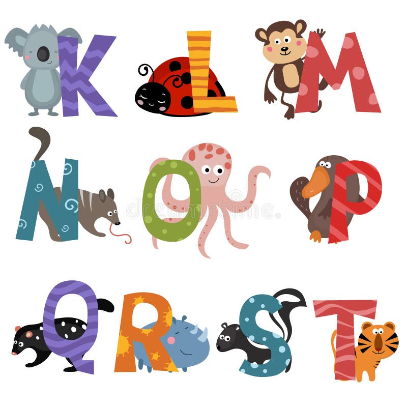 Cute zoo alphabet stock vector. Illustration of learn - 78018568