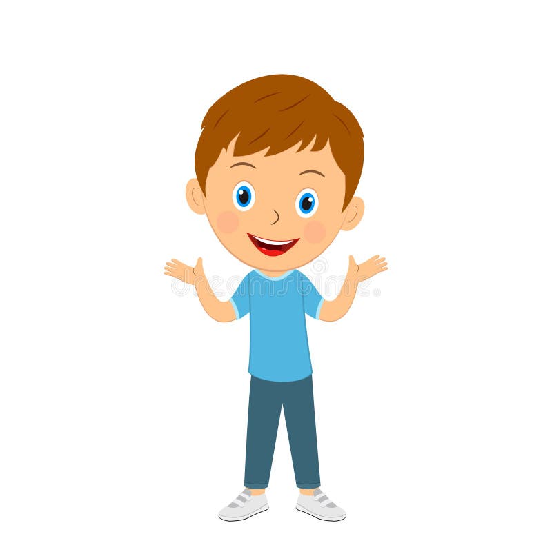 Cutecartoon Boy Expresses Sorry,confuse Stock Vector - Illustration of ...