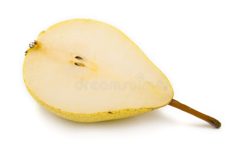 Pear cut on a part stock photo. Image of ripe, fruit, white - 5564838