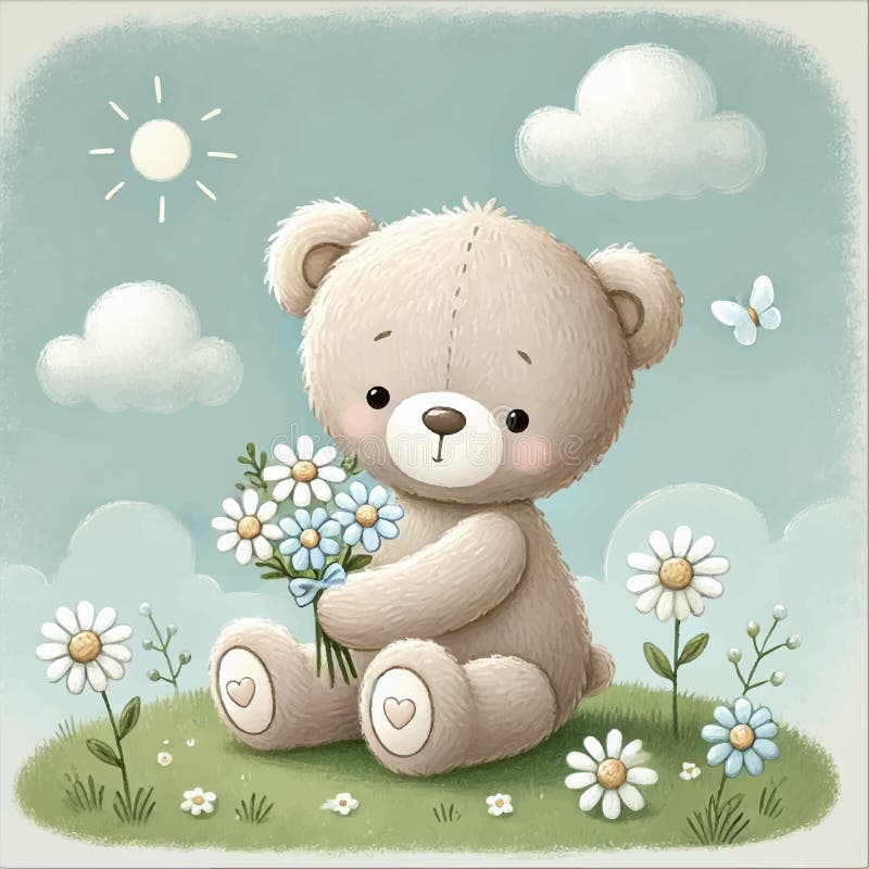 Cutest Bear Print Design in Vector Stock Vector - Illustration of soft ...