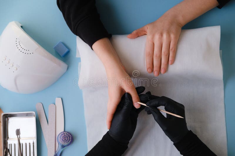 Cuticle Movement with an Orange Stick. Stock Image - Image of beauty ...