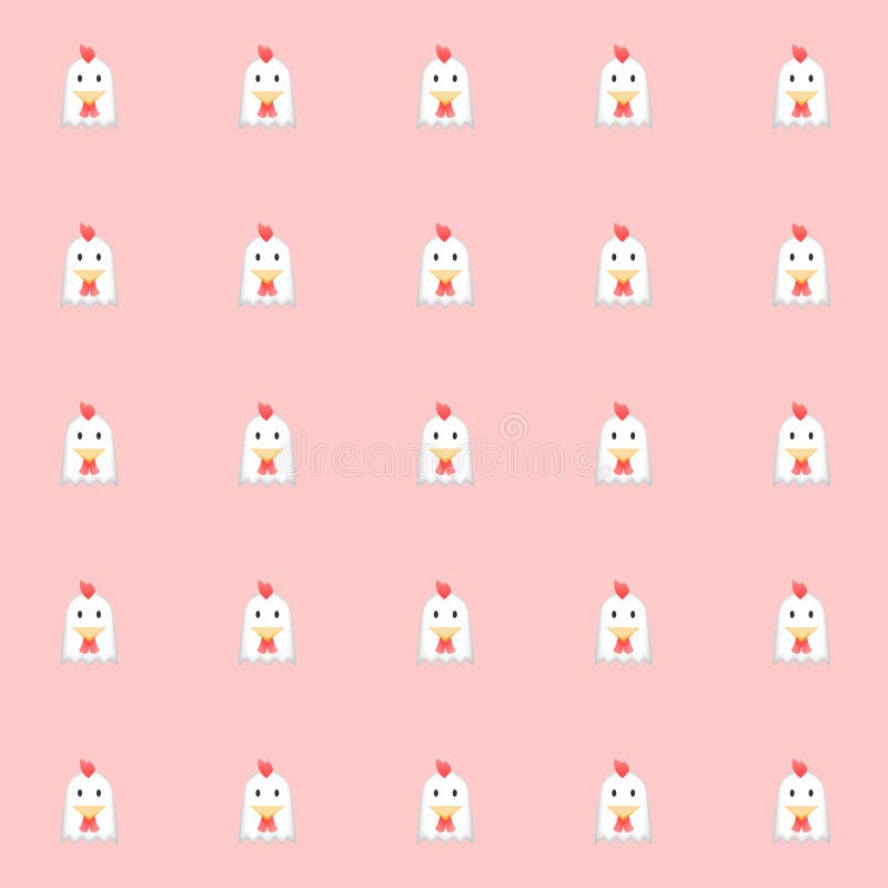 Cutie Chickens with Pink Background. Tile Background. Vector Stock ...
