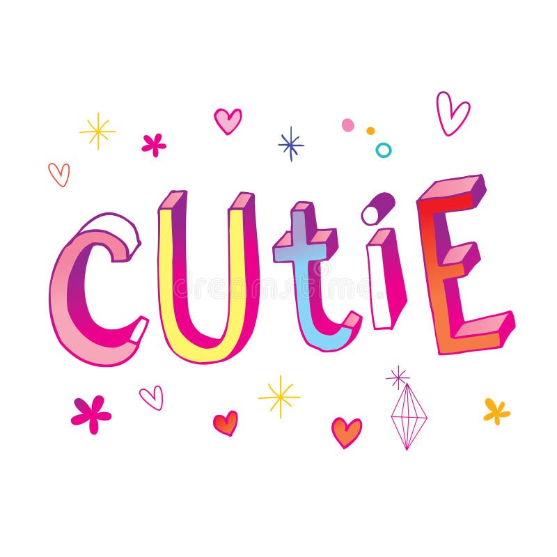 Cutie - Geformter Entwurf Des Herzens Vektor Abbildung - Illustration ...