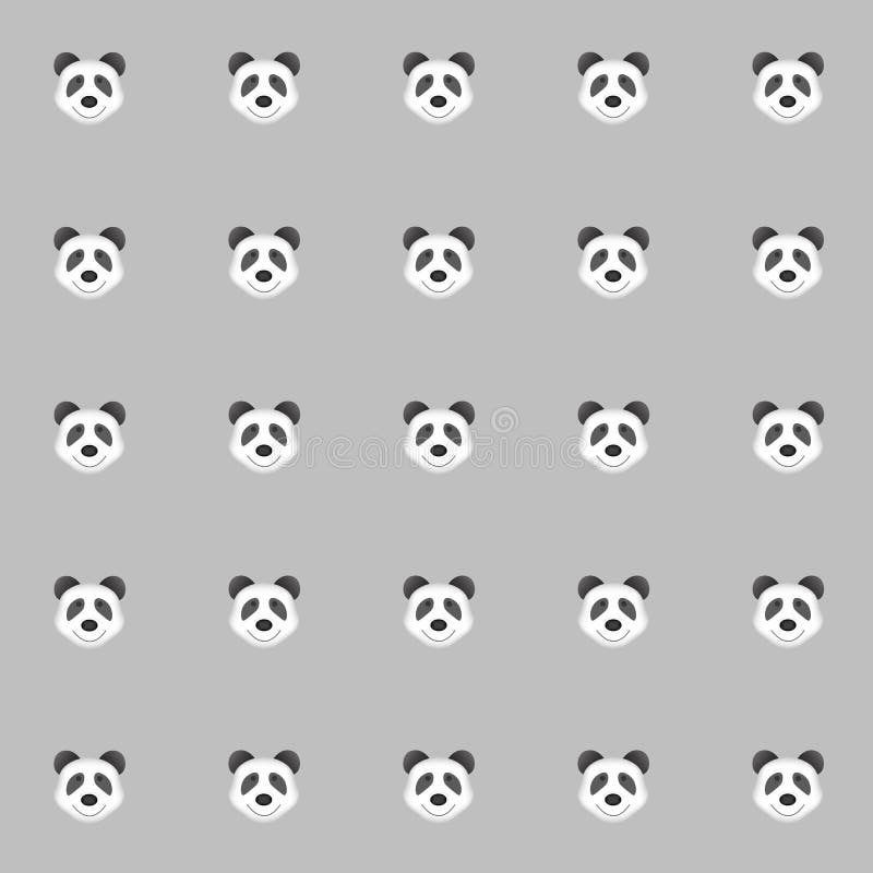 Cutie Panda with Gray Background. Tile Background Stock Vector ...