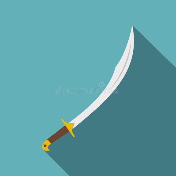 Cutlass icon, flat style stock vector. Illustration of icon - 85576750