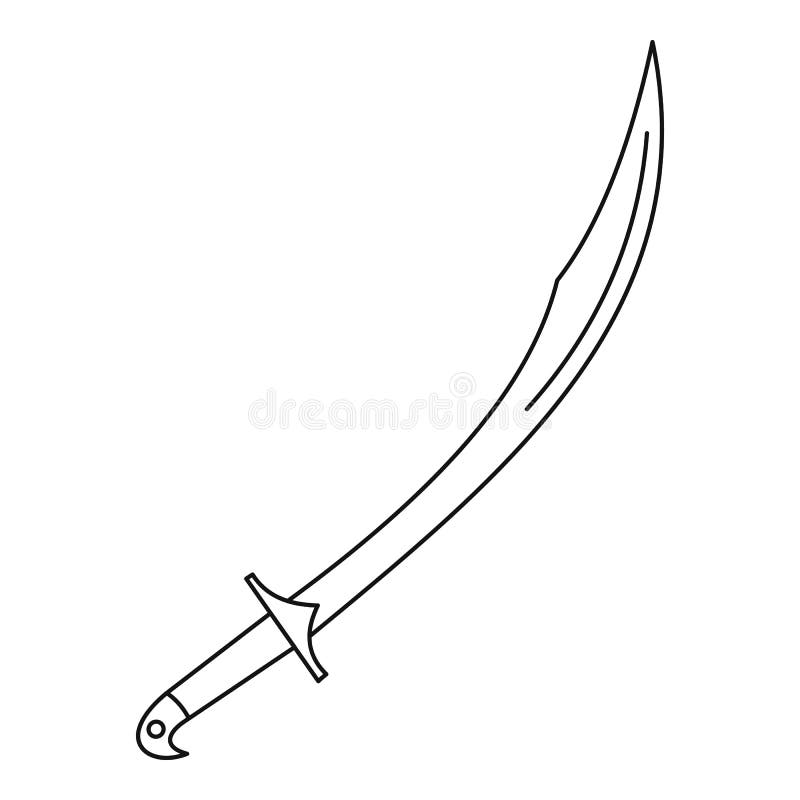 Cutlass Icon, Outline Style Stock Vector - Illustration of fight ...