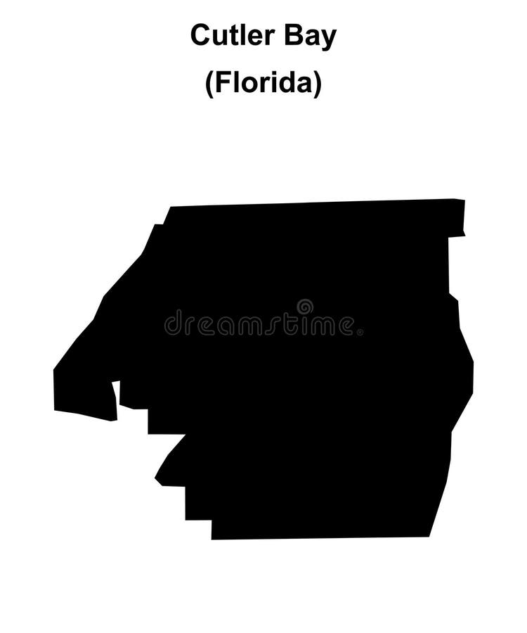 Cutler Bay outline map stock vector. Illustration of city - 357249728