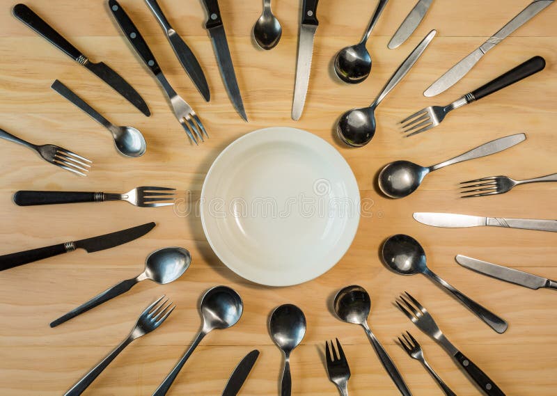Cutlery background stock photo. Image of kitchen, overhead - 59260794