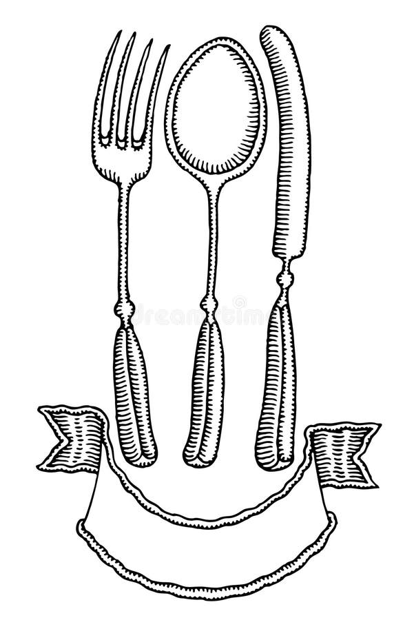 Cutlery Drawing Cutlery Sketch Vector Art, Icons, And Graphics For