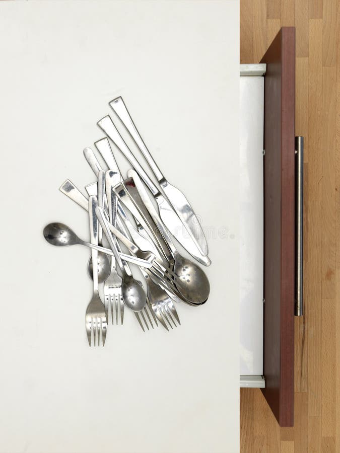 Cutlery Draw stock photo. Image of knife, isolated, outline - 55928434
