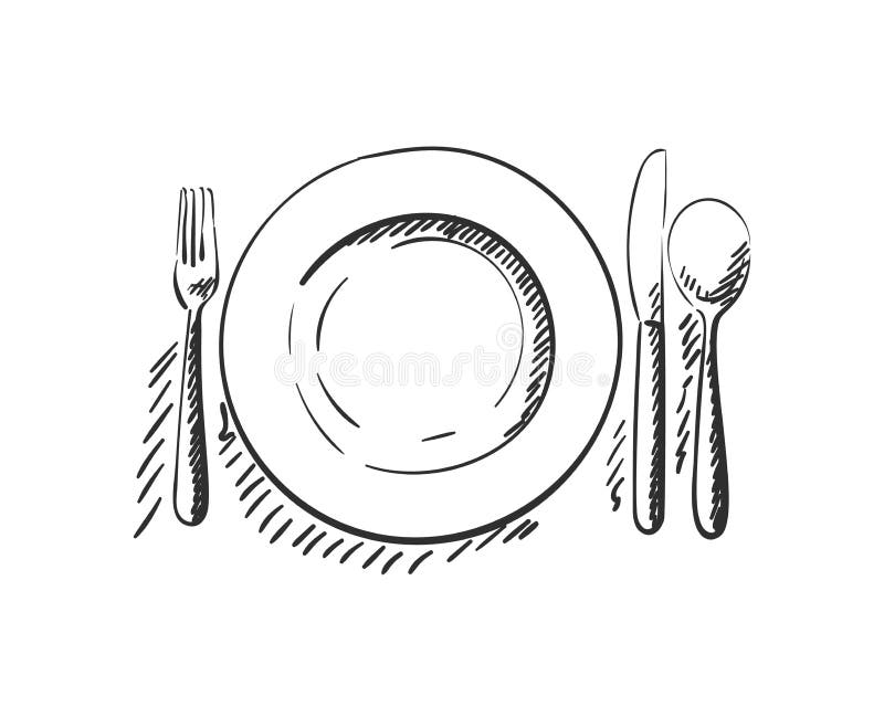 Empty Plate Drawing Stock Illustrations – 2,127 Empty Plate Drawing ...
