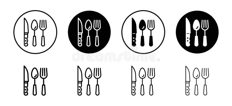 Cutlery Icon Vector Set Collection for Web Stock Vector - Illustration ...