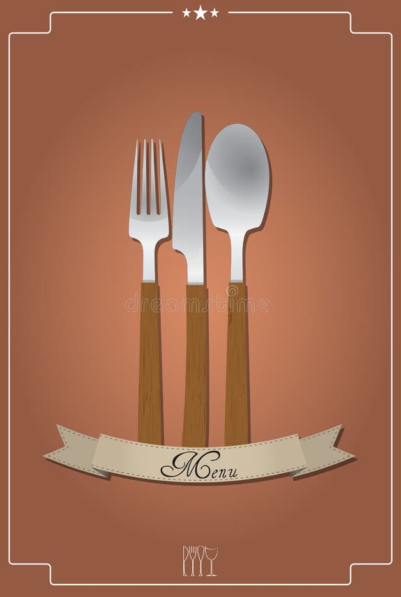 Cutlery menu stock vector. Illustration of drinks, monograms - 38763419