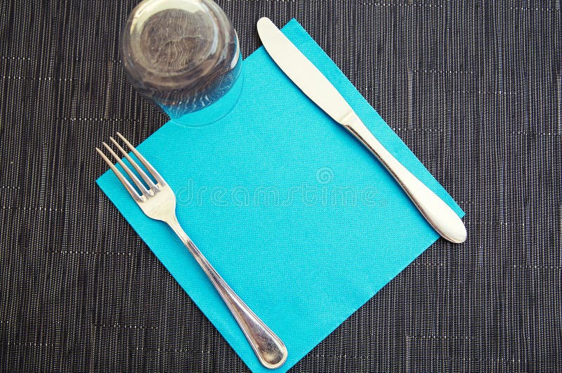 Cutlery on a Napkin.top View Stock Photo - Image of banquet, kitchen ...