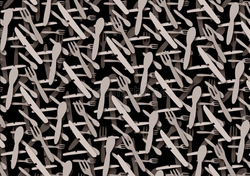 Cutlery Pattern Design Wallpaper for Backgrounds Stock Illustration ...