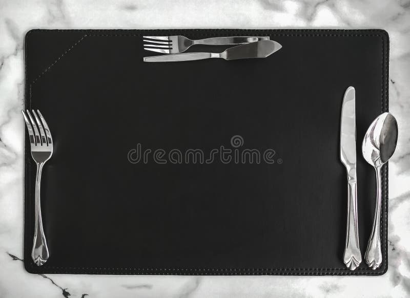 Cutlery and Placemat Arranged on Dining Table Stock Photo - Image of ...