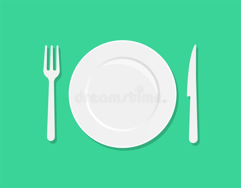 Cutlery. Plate Fork and Knife. Vector Illustration Stock Illustration ...