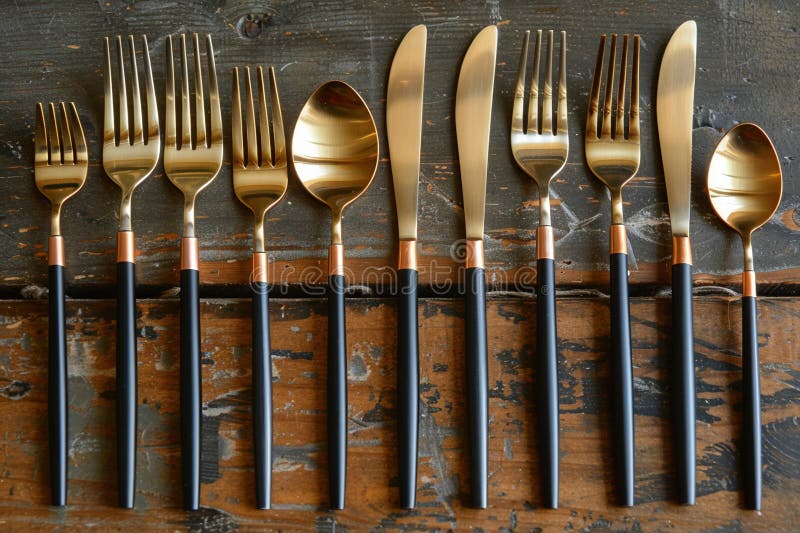 A Cutlery Set with a Contemporary Design. Stock Image - Image of ...