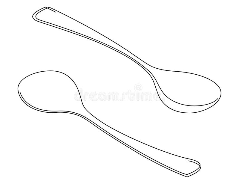 Cutlery Table Spoon. Continuous Line Drawing Vector Illustration ...