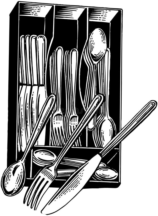Cutlery and Tray stock vector. Illustration of gifts - 42098123