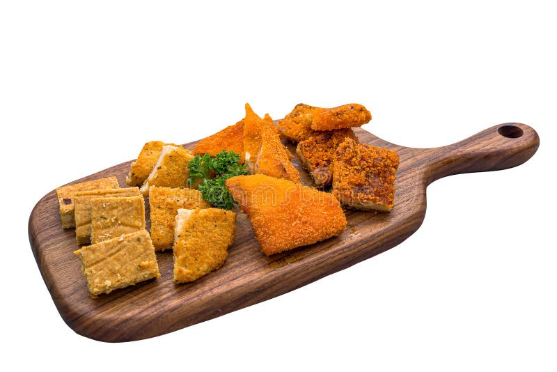 Cutlet Platter Served in Dish Isolated on Plain White Background Side ...