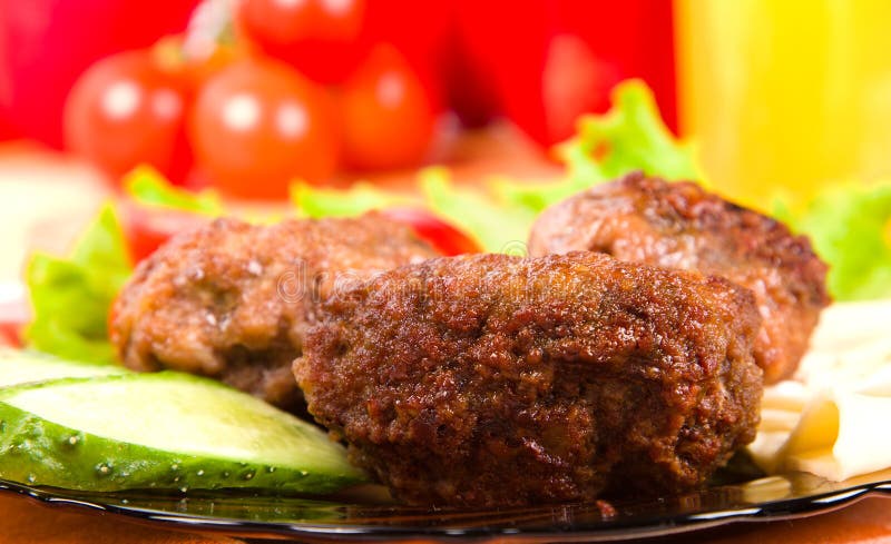 Cutlets stock image. Image of cucumbers, pork, cooked - 22607837