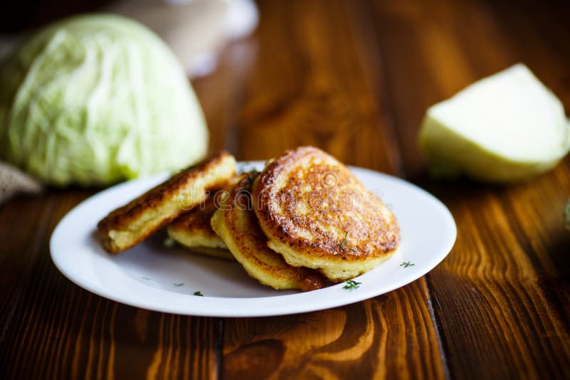 Cutlets with Cabbage Lettuce and Dill Stock Photo - Image of black ...